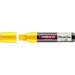 Lackmarker Edding 52 EcoLine, Schreibfarbe Gelb, Keilspitze, Strichst&auml;rke 4-15 mm, mit Kappe, wasserbasiert, nachf&uuml;llbar, 5 St&uuml;ck