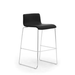 Barhocker Zerosedici, stapelbar, Gestell chrom, Bezug schwarz, 2 St&uuml;ck