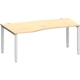 Sch&auml;fer Shop Sch&auml;fer Shop Genius Freiformschreibtisch MODENA FLEX, Ansatz links, B 1800 mm, Ahorn