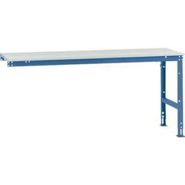 Manuflex Ansatztisch UNIVERSAL Standard, 2000 x 800 mm, Kunststoff lichtgrau, brillantblau