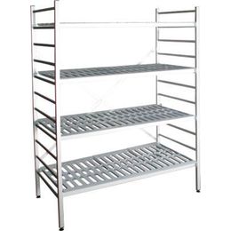 Aluminium-Steckregal, Grundfeld, mit 4 Kunststoff-Rost-Fachb&ouml;den, H 1800 x B 1000 x T 500 mm