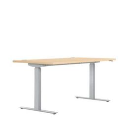 Schreibtisch ERGO DRIVE ED 470, elektrisch h&ouml;henverstellbar, Rechteck, T-Fu&szlig;, B 1600 x T 800 x H 692-1147 mm, Ahorn/lichtgrau