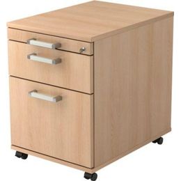 Rollcontainer TARVIS, 1 Utensilienauszug, abschlie&szlig;bar, 1 Schub, 1 HR-Auszug, B 428 x T 580 x H 590 mm, Eiche Dekor