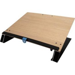 R-Go-Tools Dokumentenhalter R-Go Read2Write, ergonomisch, Lese- und Schreibfunktion, mit Handgelenkst&uuml;tze, L 320 x B 460 x H 168 mm, Eichenholz und Aluminium