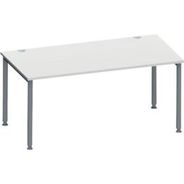 Sch&auml;fer Shop Sch&auml;fer Shop Genius Schreibtisch MODENA FLEX, 4-Fu&szlig;-Rundrohr, B 1600 x T 800 mm, lichtgrau/anthrazit