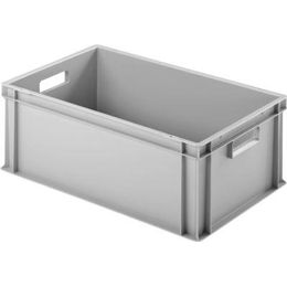 Ringoplast Kunststoffkasten Serie Unista L220, Durchfassgriffe, glatter Boden, L 600 x B 400 x H 220 mm, grau