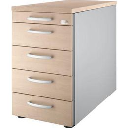 Sch&auml;fer Shop Sch&auml;fer Shop Genius Standcontainer 13333, mit Griff rund, B 435 x H 717 mm, Eiche-Dekor/wei&szlig;alu