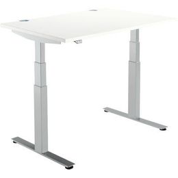 Sch&auml;fer Shop Sch&auml;fer Shop Select Schreibtisch DRIVE UP 2, elektrisch h&ouml;henverstellbar, Rechteck, T-Fu&szlig;, B 1200 x T 800 x H 630-1290 mm, wei&szlig;/wei&szlig;aluminium
