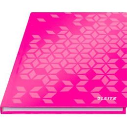 Notizbuch Leitz WOW, DIN A5, 80 karierte Blatt, Hardcover-Einband, FSC&reg;-zertifiziert, pink