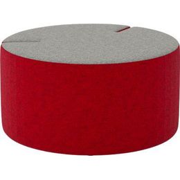 Nowy Styl NowyStyl Sitzpouf Tri.Ply M, modular, Blazer-Stoff, &oslash; 85 cm, grau/rot