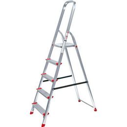 SZ Metall Alustufenstehleiter, belastbar bis 150 kg, 5 Stufen