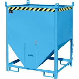 Bauer Silobeh&auml;lter SGS 100, mit Schieberverschluss, L 1000 x B 1200 x H 1495 mm, 1 m&sup3;, bis 1500 kg, Stahl, Lichtblau