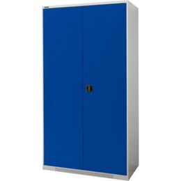 Sch&auml;fer Shop Sch&auml;fer Shop Genius Fl&uuml;gelt&uuml;rschrank FS, Stahl, mit Bel&uuml;ftungsl&ouml;chern, B 1055 x T 420 x H 1950 mm, 5 OH, lichtgrau/enzianblau, bis 450 kg