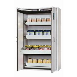 Sicherheitsschrank Typ 90 ASECOS S-CLASSIC-90, Fl&uuml;gelt&uuml;ren mit T&uuml;rfeststellanlage, Front Lichtgrau, B 1196 x T 616 x H 1968 mm