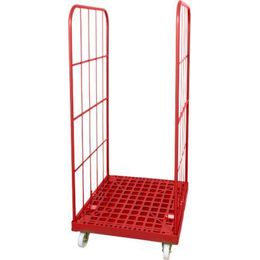 Rollplatte, Kunststoff, mit 2 Seitengittern, H&ouml;he 1650 mm, feuerrot RAL 3000