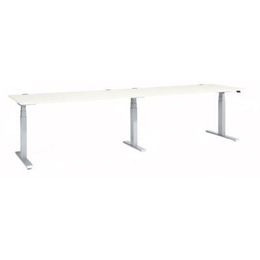 Sch&auml;fer Shop Sch&auml;fer Shop Select Schreibtisch ERGO-T 2.0 Big, elektr. h&ouml;henverstellbar, Rechteck, T-Fu&szlig;, B 3200 x T 800 x H 640-1300 mm, wei&szlig;/wei&szlig;alu
