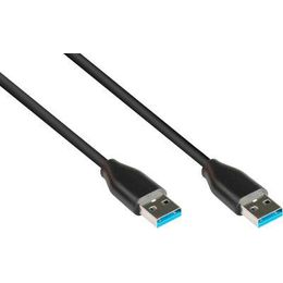 USB 3.2 Anschlusskabel Good Connections, USB-A an USB-A, bis 10 Gbit/s, L&auml;nge 1 m, schwarz