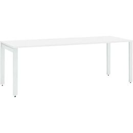 Schäfer Shop Schäfer Shop Select Schreibtisch LOGIN, 4-Fuß, B 1800 x T 800 x H 740 mm, weiß/verkehrsweiß