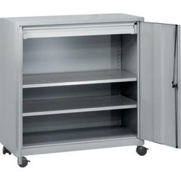 Werkzeugschrank, mit 4 Rollen, 2 Einlegeb&ouml;den & 1 Schublade, Zylinderschloss, B 1000 x T 500 x H 1000 mm, Stahlblech, wei&szlig;alu/wei&szlig;alu