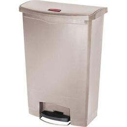 Rubbermaid Tretabfalleimer Slim Jim&reg;, Kunststoff, Fassungsverm&ouml;gen 90 Liter, mit Rollen, beige