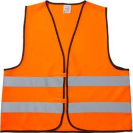 Warnweste, Unisex, EN ISO 20471: 2013, 2 Reflektorstreifen, in Tasche, 100 % Polyester, neonorange, Universalgr&ouml;&szlig;e M-XXL