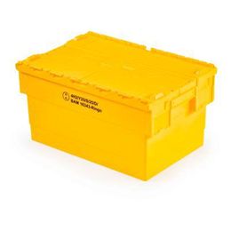 Gefahrgut-Transportbeh&auml;lter 55 Liter, UN-zertifiziert, L 600 x B 400 x H 315 mm, max. 15 kg, stapelbar, inkl. 10 Kissen/6 Kabelbinder/6 Beutel