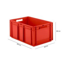 Sch&auml;fer Shop Euro Box Serie EF 6280, aus PP, Inhalt 56,6 L, geschlossene W&auml;nde, rot, Durchfassgriff