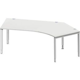 Sch&auml;fer Shop Sch&auml;fer Shop Genius Winkelschreibtisch MODENA FLEX 135&deg;, Ansatz rechts, B 2165 mm, lichtgrau