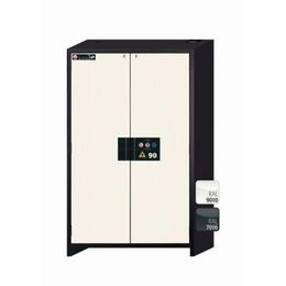 Sicherheitsschrank Typ 90 ASECOS Q-CLASSIC-90, Fl&uuml;gelt&uuml;ren, Front Reinwei&szlig;, B 1193 x T 615 x H 1953 mm