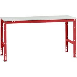 Manuflex Grundtisch UNIVERSAL Standard, Tischplatte Kunststoff, 1750x800, rubinrot