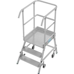 Fahrbare Podestleiter Krause Stabilo Professional, einseitig begehbar, 1x3 Stufen, 600 x 700 mm Plattform, 2750 mm Arbeitsh&ouml;he
