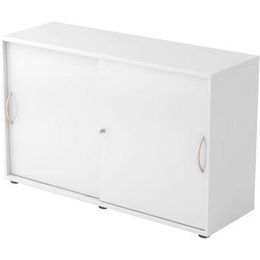 Schiebet&uuml;renschrank TARA, 2 Ordnerh&ouml;hen, B 1200 x T 400 x H 748 mm, abschlie&szlig;- & stapelbar, lichtgrau