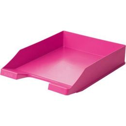 Ablagekorb HAN Klassik, f&uuml;r Format A4/C4, mit Beschriftungsfeld, stapelbar, B 255 x T 348 x H 65 mm, Kunststoff, pink, 10 St&uuml;ck