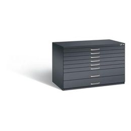 Planschrank aus Stahl, f&uuml;r Formate bis DIN A1, 8 Schubladen