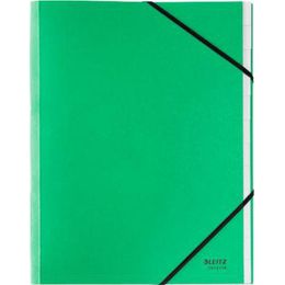 Leitz&reg; Sammelmappe Recycle, A4, 12 F&auml;cher mit Blanko-Taben, Inhaltsverzeichnis, Gummibandverschluss, 100 % recycelbar, Karton, gr&uuml;n