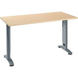 Sch&auml;fer Shop Home Office Tisch Login, C-Fu&szlig;, B 1300 x T 650 mm, Ahorn/basaltgrau