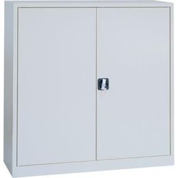 Stahlschrank, h&ouml;henverstellbarer Fachboden, abschlie&szlig;bar, H 1000 mm, lichtgrau/lichtgrau