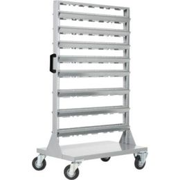 Mobiles Kleinteilemagazin Sch&auml;fer Shop Select, 2-seitig best&uuml;ckbar, ohne Sichtlagerk&auml;sten, B 825 x T 550 x H 1450 mm, Stahl, anthrazitgrau RAL 7016