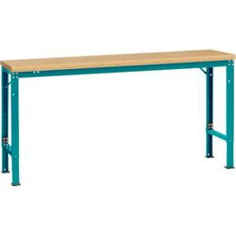 Manuflex Grundtisch UNIVERSAL Spezial, 1750 x 800 mm, Multiplex natur, wasserblau