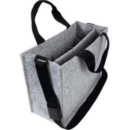 Laptoptasche Sigel Desk Sharing Bag Classic M, f&uuml;r Laptops bis 15,4&Prime;, 2 gro&szlig;e und 5 kleine F&auml;cher, Tragegriffe, Schultergurt, Kunstfilz, hellgrau