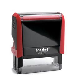 Adress-Stempel trodat&reg; Printy 4913, Geh&auml;usefarbe rot & Stempelabdruckfarbe schwarz