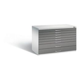 Planschrank aus Stahl, f&uuml;r Formate bis DIN A1, 8 Schubladen