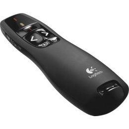 Logitech&reg; Wireless Presenter R400, roter Laserpointer Klasse 2, Reichweite bis 15 m, USB-Empf&auml;nger, Kunststoff, schwarz, inkl. Batterien & Reiseetui