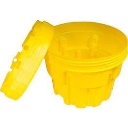 Sicherheitsfass, mit UN-Zulassung 1H2/X46/S + AA10183, mit Schraubdeckelverschluss, f&uuml;r 76 l, ineinander stapelbar, HDPE, gelb