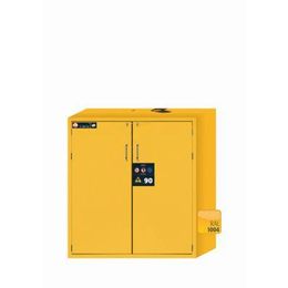 Sicherheitsschrank Typ 90 ASECOS S-CLASSIC-90, Fl&uuml;gelt&uuml;ren mit T&uuml;rfeststellanlage, Front Sicherheitsgelb, B 1196 x T 616 x H 1298 mm