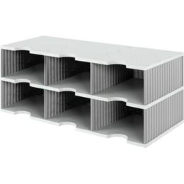 Styro&reg; Sortierstation Styrodoc Jumbo, DIN C4, 2 Etagen/3-reihig/6 F&auml;cher, grau