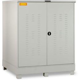 Gefahrstoffdepot CEMO 400, Stahl, Auffangvolumen 400 l, abschlie&szlig;bar, B 1500 x T 1500 x H 1895 mm, f&uuml;r 4 x 200 l/9 x 60 l