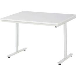 Rau Arbeitstisch Adlatus, elektrisch h&ouml;henverstellbar, 22 mm Spanplatte mit Melaminbelag, bis 150 kg, B 1250 x T 1000 x H 720-1120 mm, lichtgRau