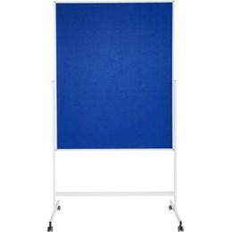 Sch&auml;fer Shop Sch&auml;fer Shop Select Moderationstafel SH MT 121, mobil, beidseitig verwendbar, B 1200 x H 1500 mm, Filz, Aluminium & Metall, blau-wei&szlig;
