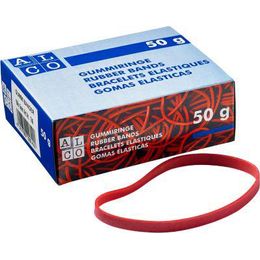 Alco Gummib&auml;nder, rot, 100 x 5 mm, 50 g